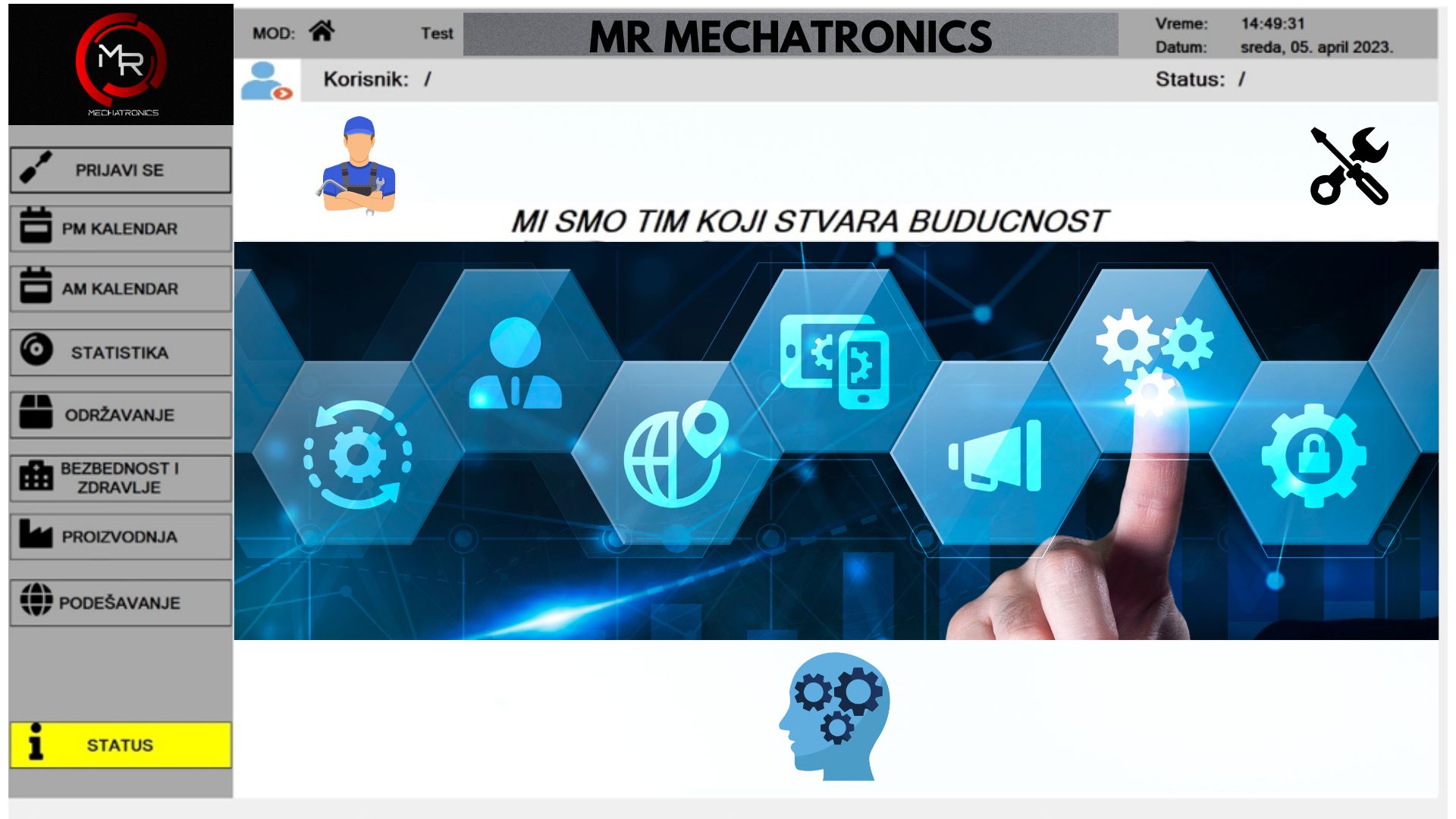 Software for intelligent machine maintenance / Software / Page - MR Mechatronics Kragujevac